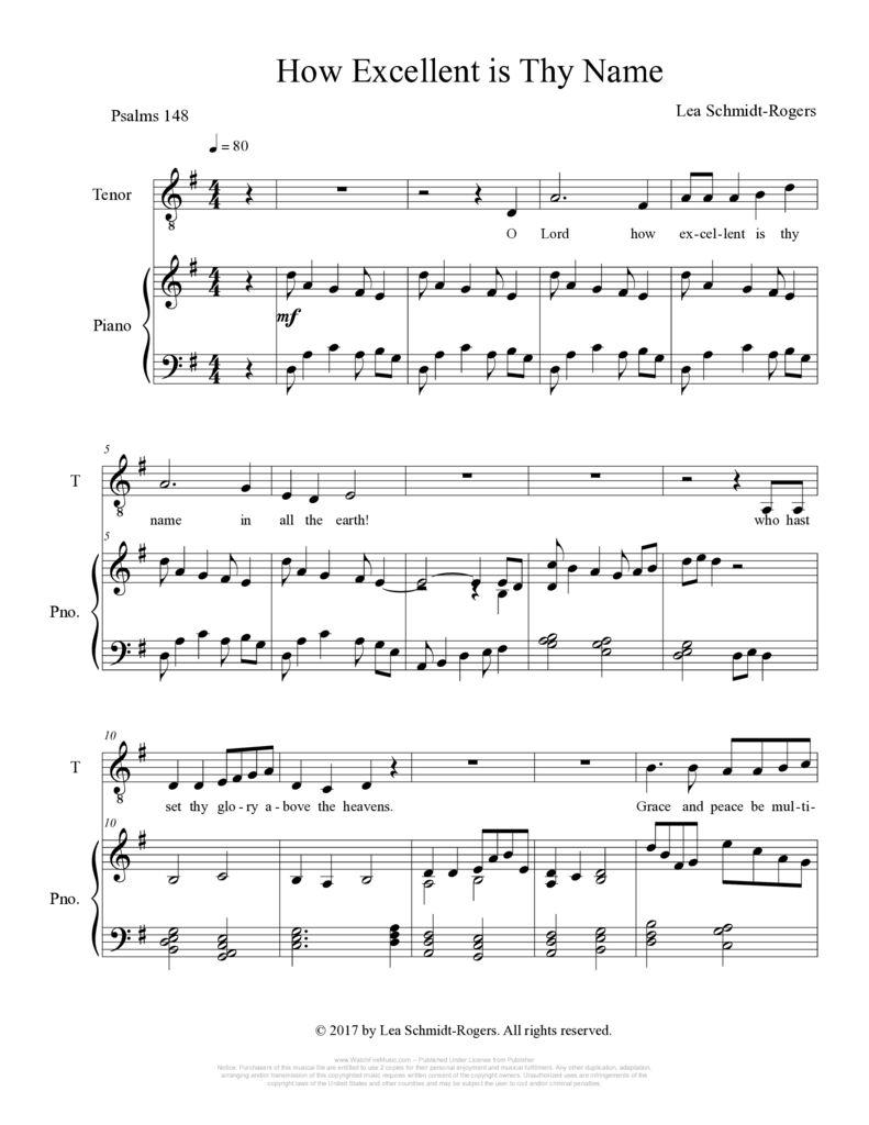 How Excellent Is Thy Name - Watchfire Music